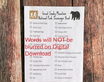 Printable Yellowstone National Park Scavenger Hunt Travel - Etsy