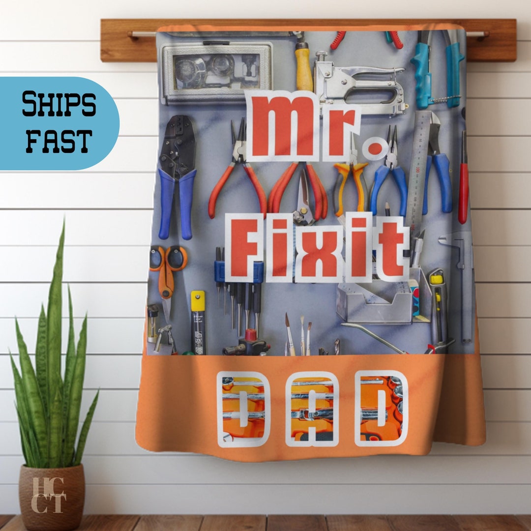 Mr. Fix-it Blanket, Tool Bench Design, Heavy Polyester Sweatshirt ...