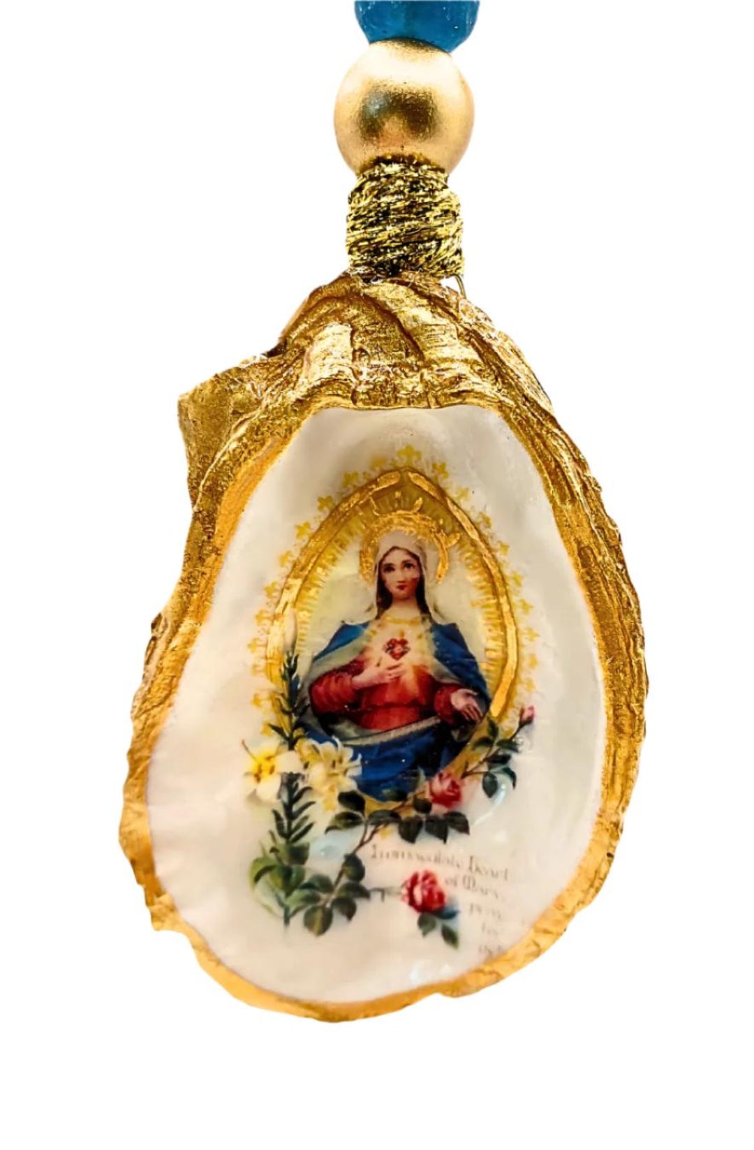 Immaculate Heart of Mary Oyster Shell Ornament - Etsy