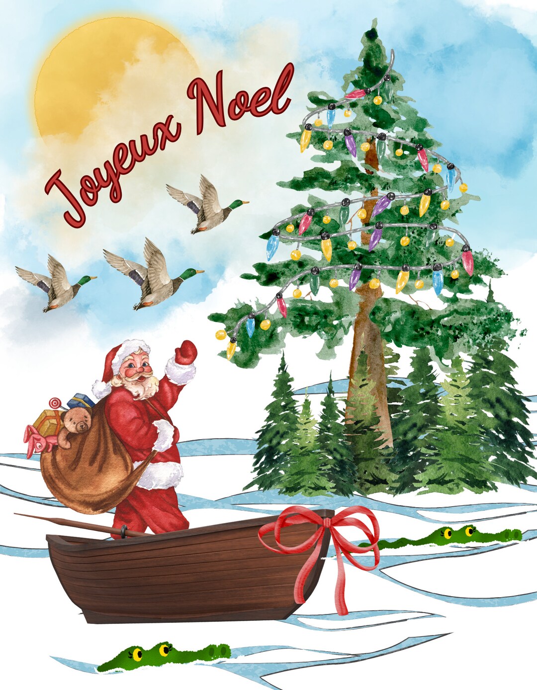 Joyeux Noel Cajun Louisiana Christmas Clipart - Etsy
