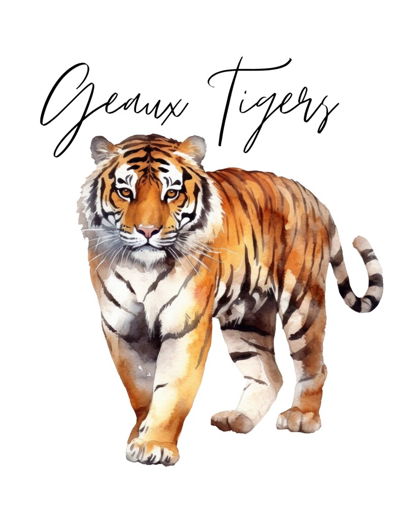 Geaux Tigers LSU Digital Clipart Louisiana - Etsy