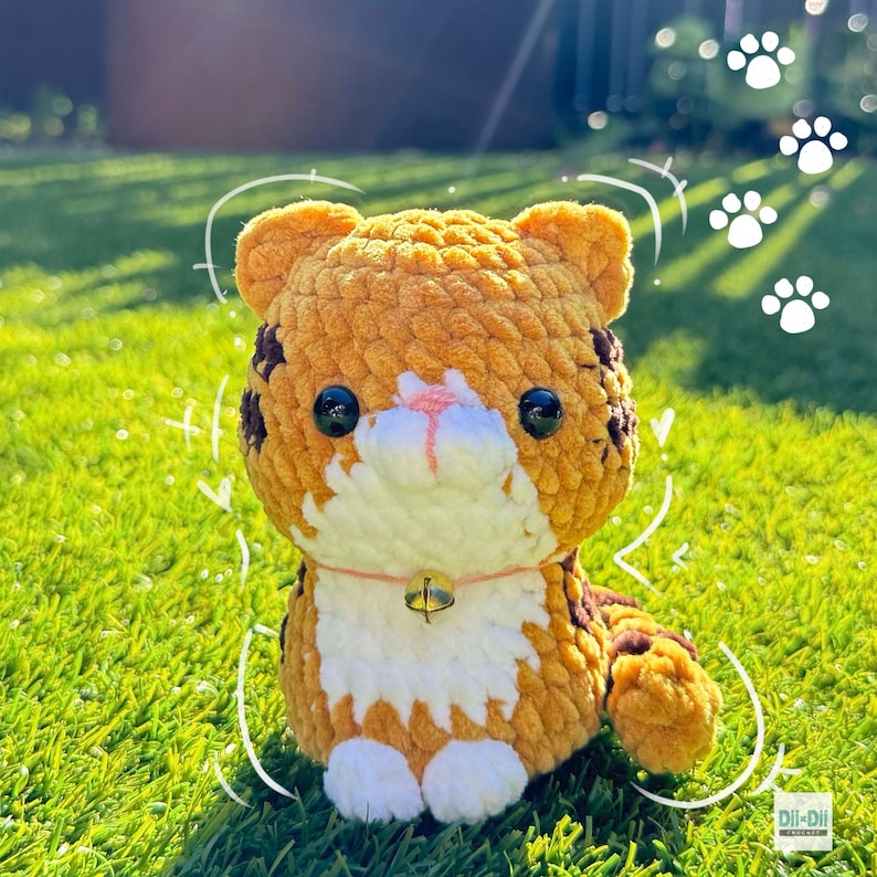 Tabby Cat Crochet Pattern – No-sew Amigurumi Kitten Plushie, Advanced ...