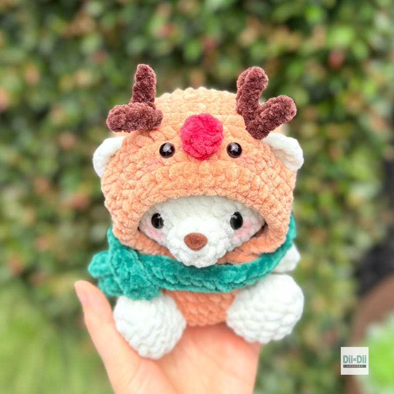 2 in 1 Christmas Bear Bundle Crochet Pattern - Snowman & Reindeer ...