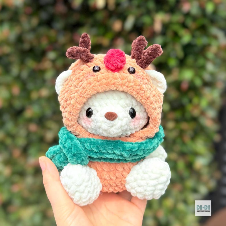 2 in 1 Christmas Bear Bundle Crochet Pattern - Snowman & Reindeer ...