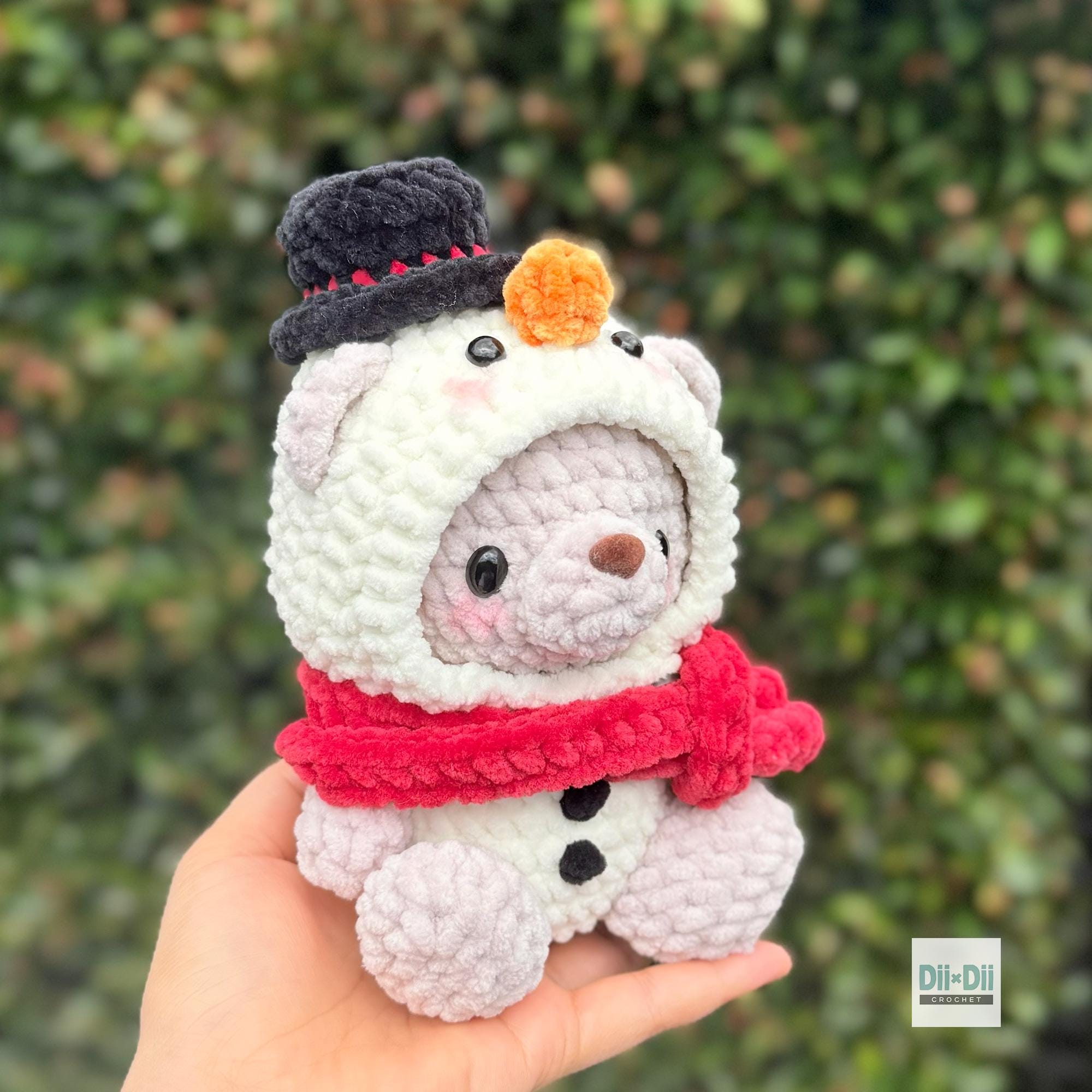 2 in 1 Christmas Bear Bundle Crochet Pattern - Snowman & Reindeer ...