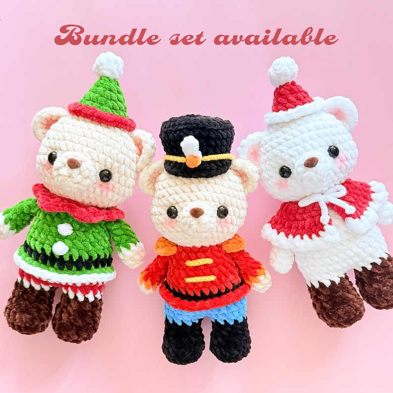 Elf Bear Crochet Pattern - Christmas Holiday Amigurumi Tutorial PDF - Etsy