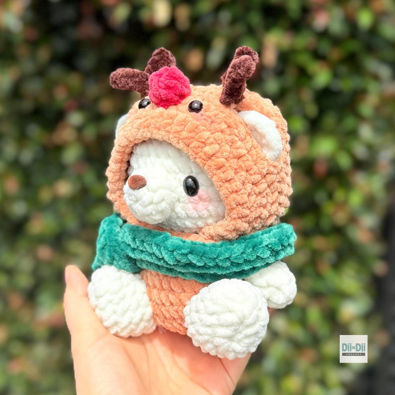 2 in 1 Christmas Bear Bundle Crochet Pattern - Snowman & Reindeer ...