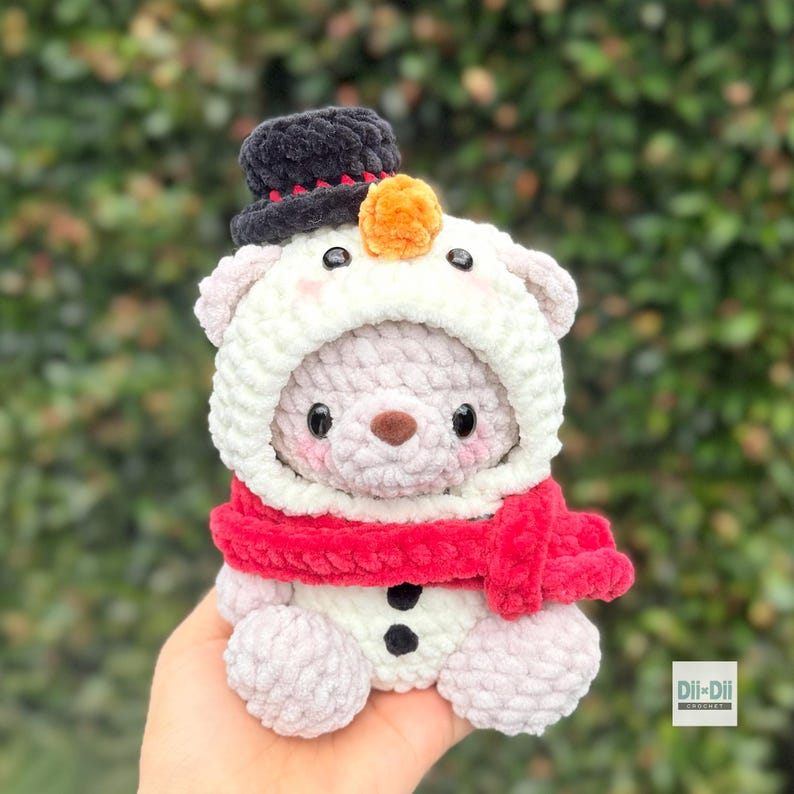 2 in 1 Christmas Bear Bundle Crochet Pattern - Snowman & Reindeer ...