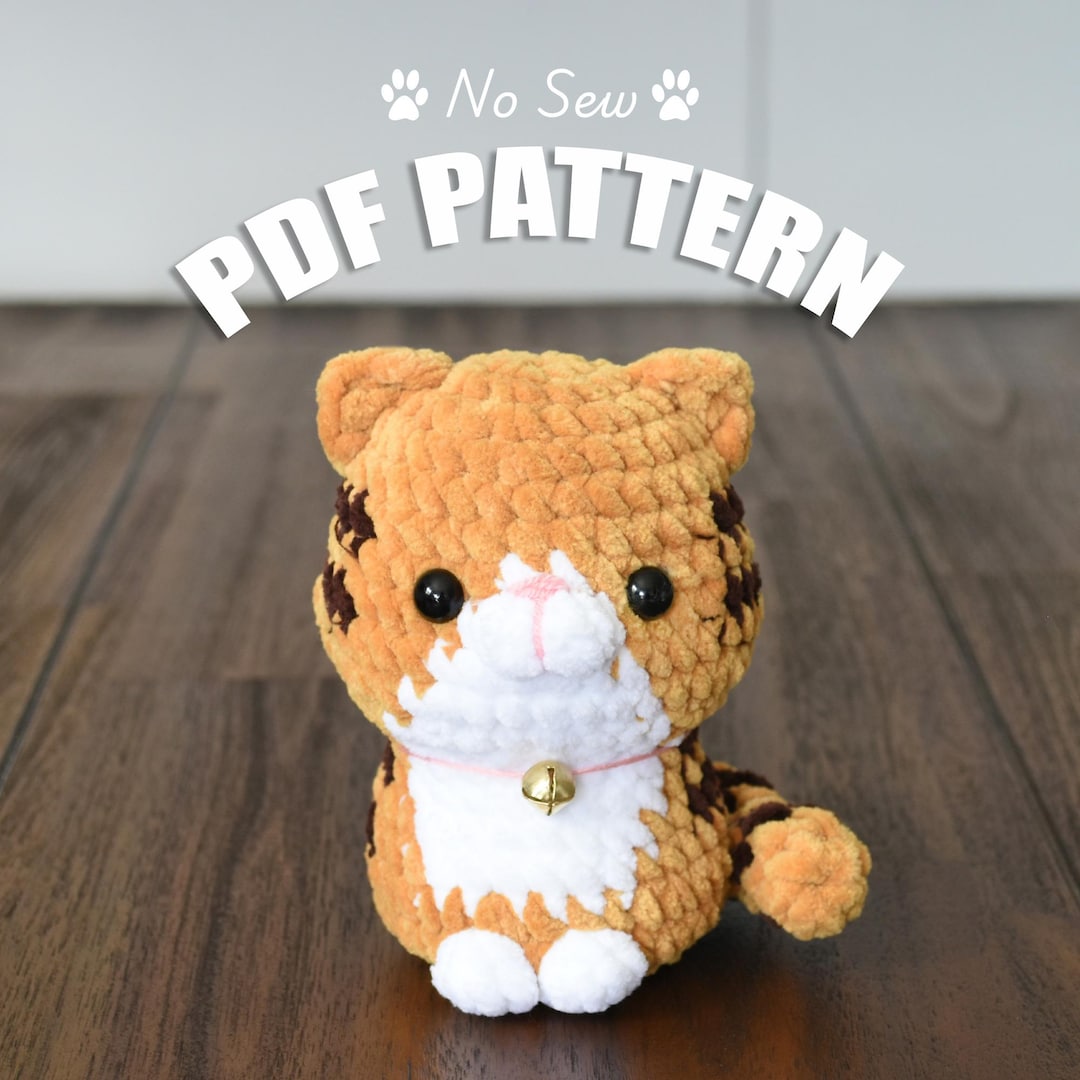 Tabby Cat Crochet Pattern – No-sew Amigurumi Kitten Plushie, Advanced ...