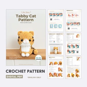 Tabby Cat Crochet Pattern – No-sew Amigurumi Kitten Plushie, Advanced ...