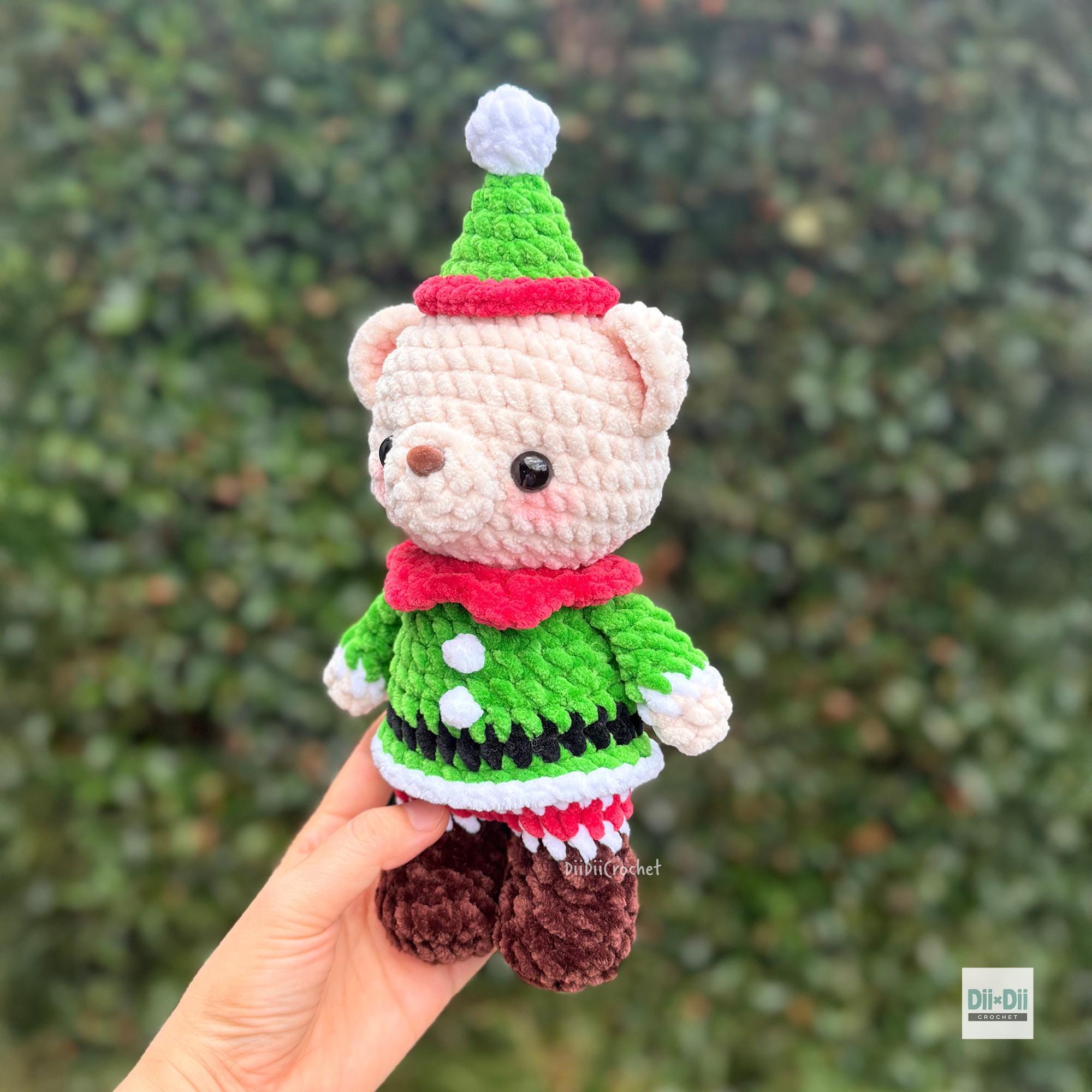 Elf Bear Crochet Pattern - Christmas Holiday Amigurumi Tutorial PDF - Etsy