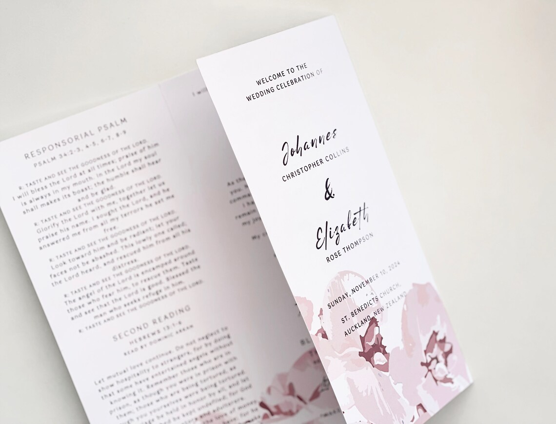 Catholic Wedding Program Template, Catholic Wedding Program, Church ...