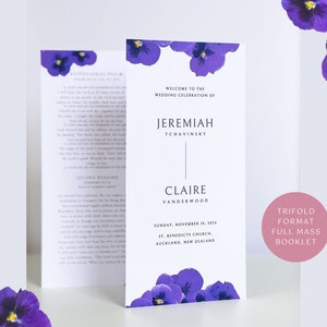 Catholic Wedding Program Template, Catholic Wedding Program, Church ...