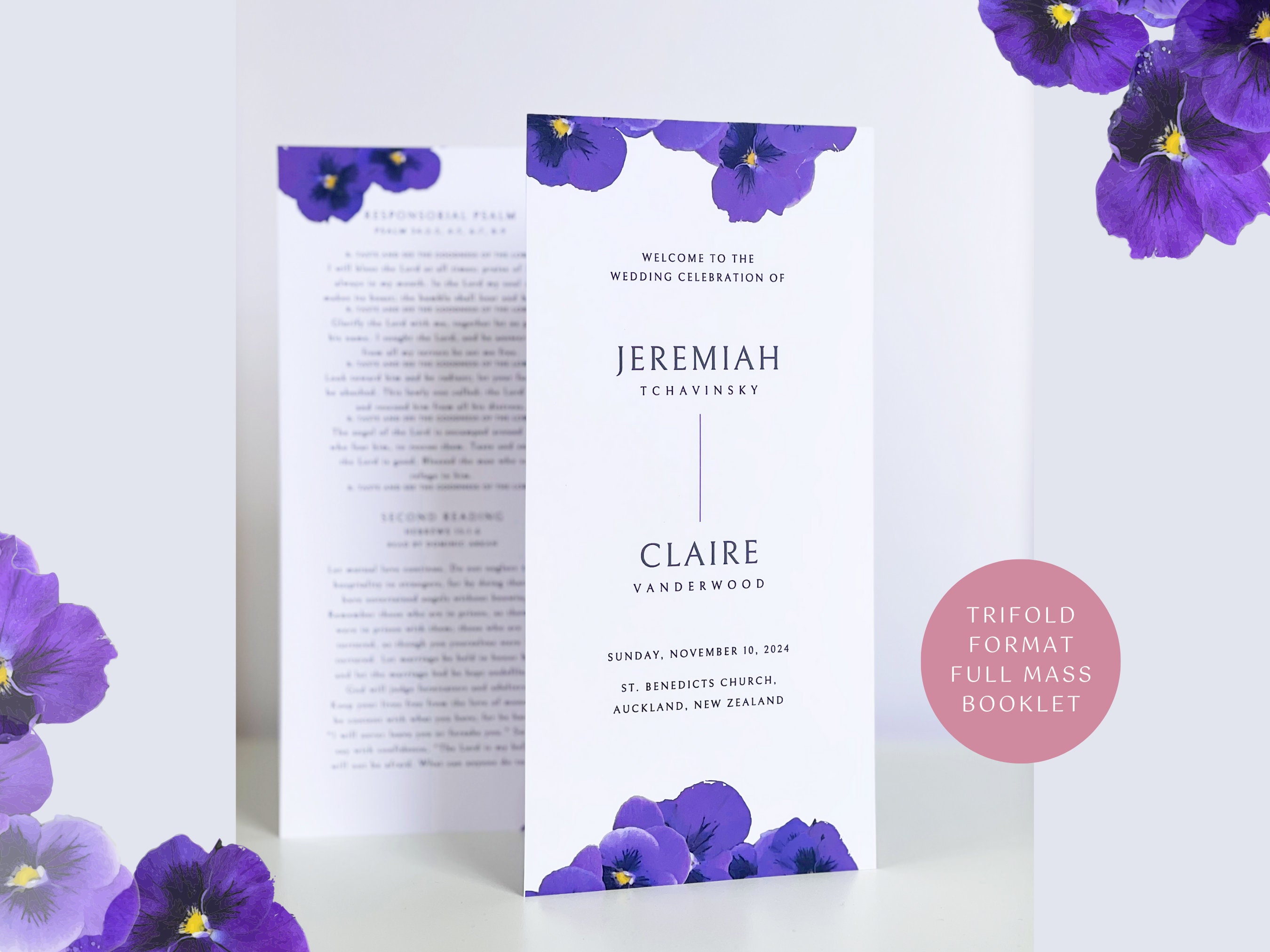 Catholic Wedding Program Template, Catholic Wedding Program, Church ...