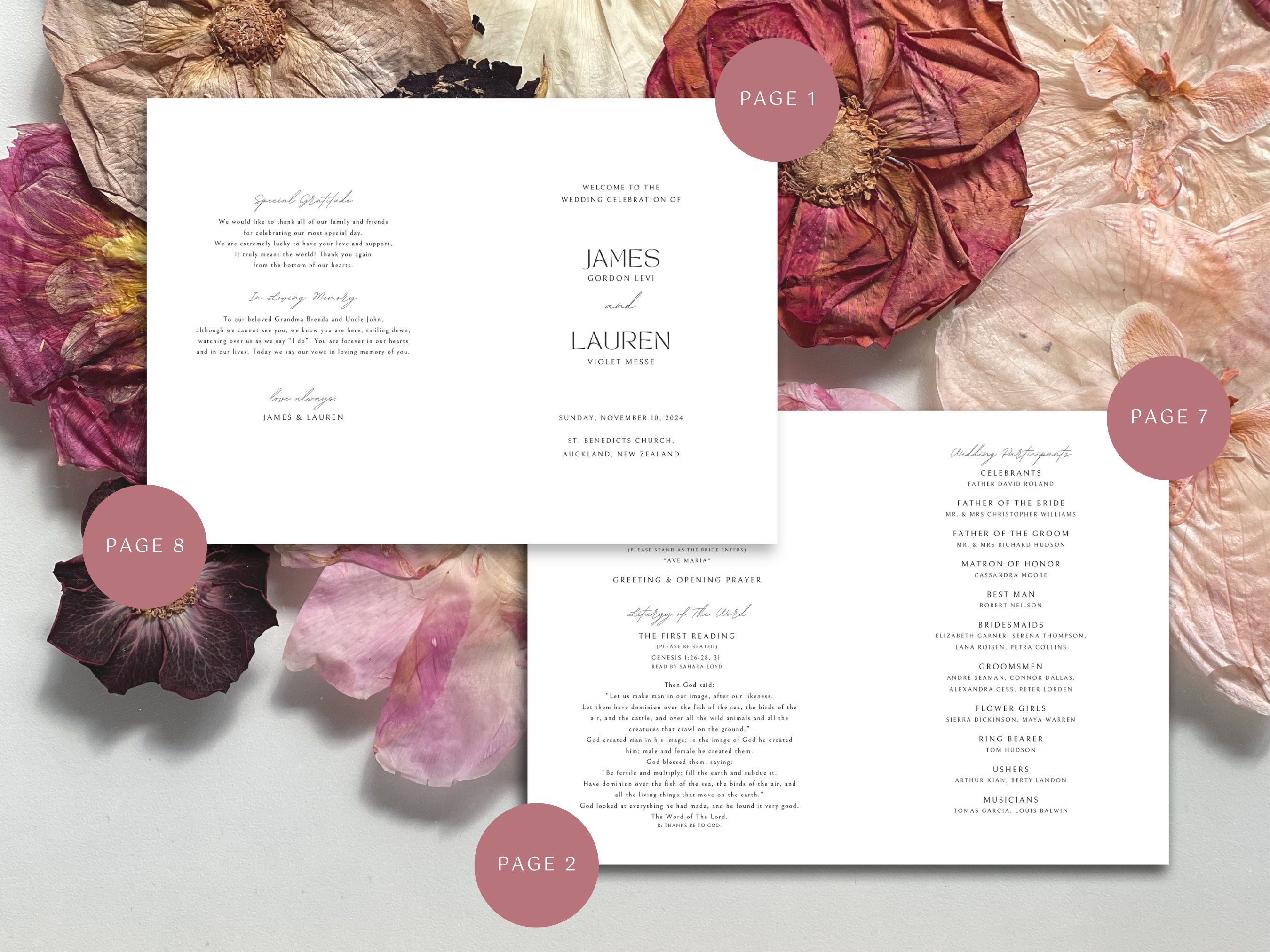 Catholic Wedding Program Template, Catholic Wedding Program, Church ...