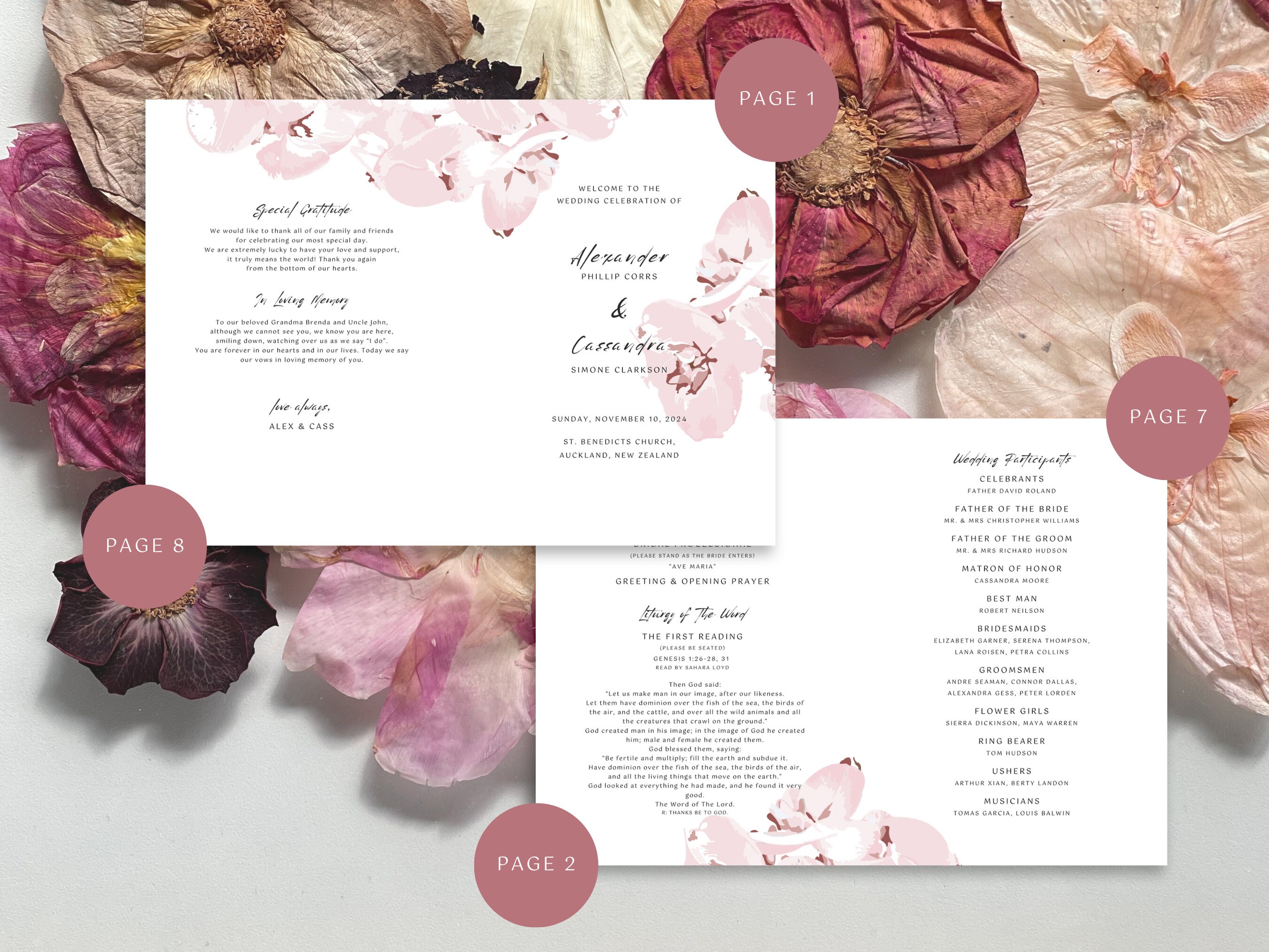 Catholic Wedding Program Template, Catholic Wedding Program, Church Program, Wedding Program ...