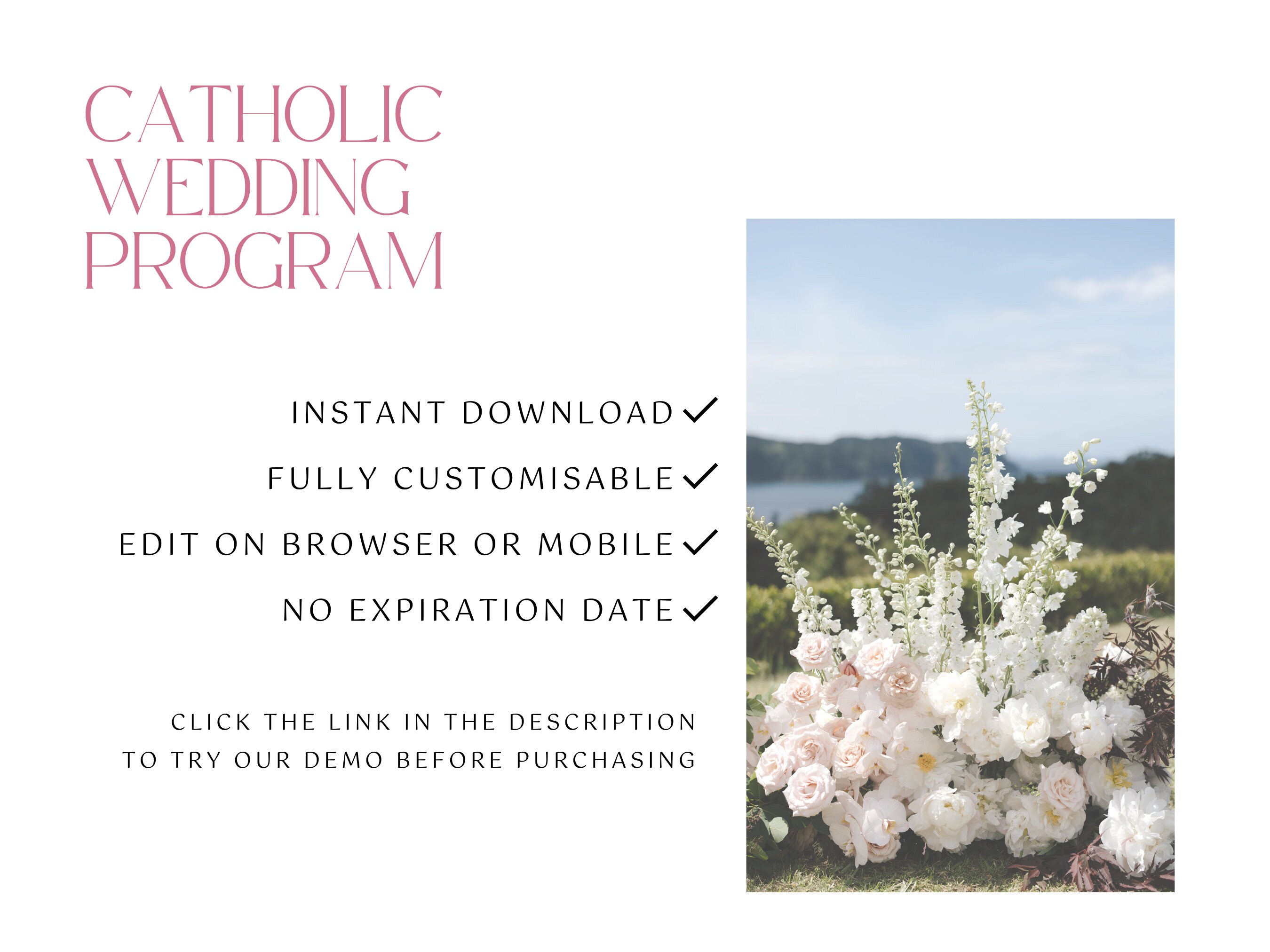 Catholic Wedding Program Template, Catholic Wedding Program, Church ...
