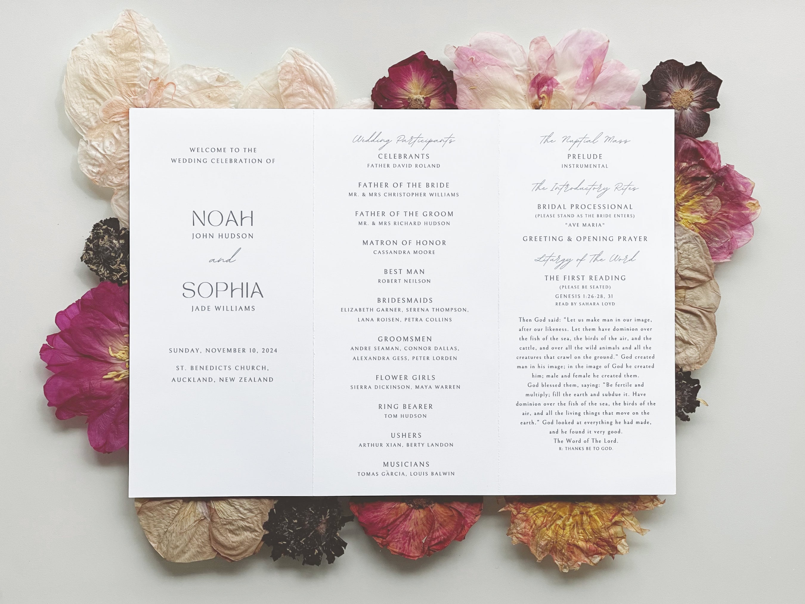 Catholic Wedding Program Template, Catholic Wedding Program, Church ...