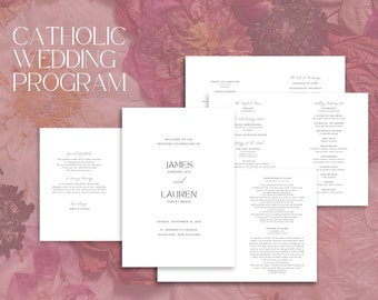 Catholic Wedding Program Template, Catholic Wedding Program, Church ...