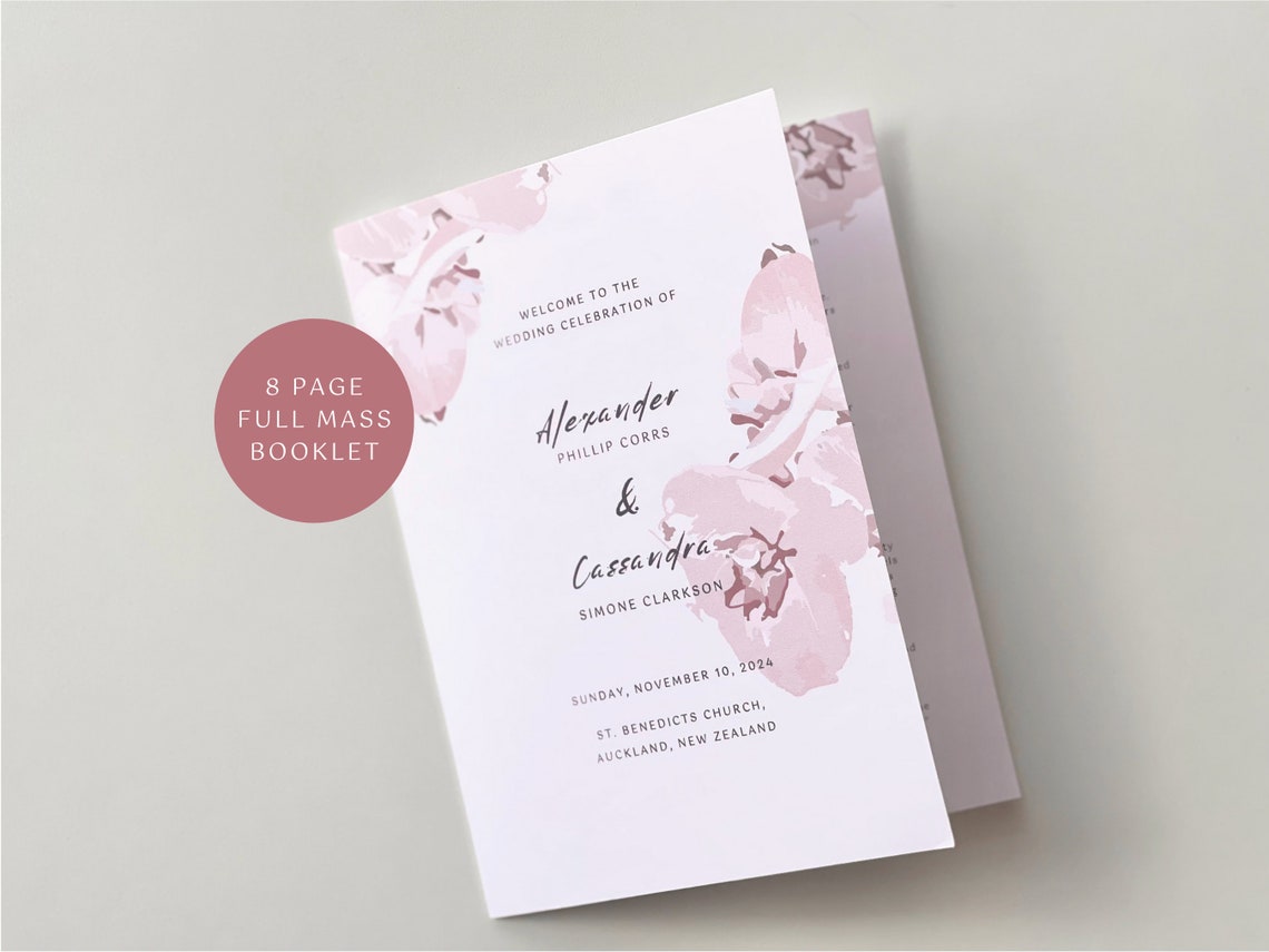 Catholic Wedding Program Template, Catholic Wedding Program, Church Program, Wedding Program ...