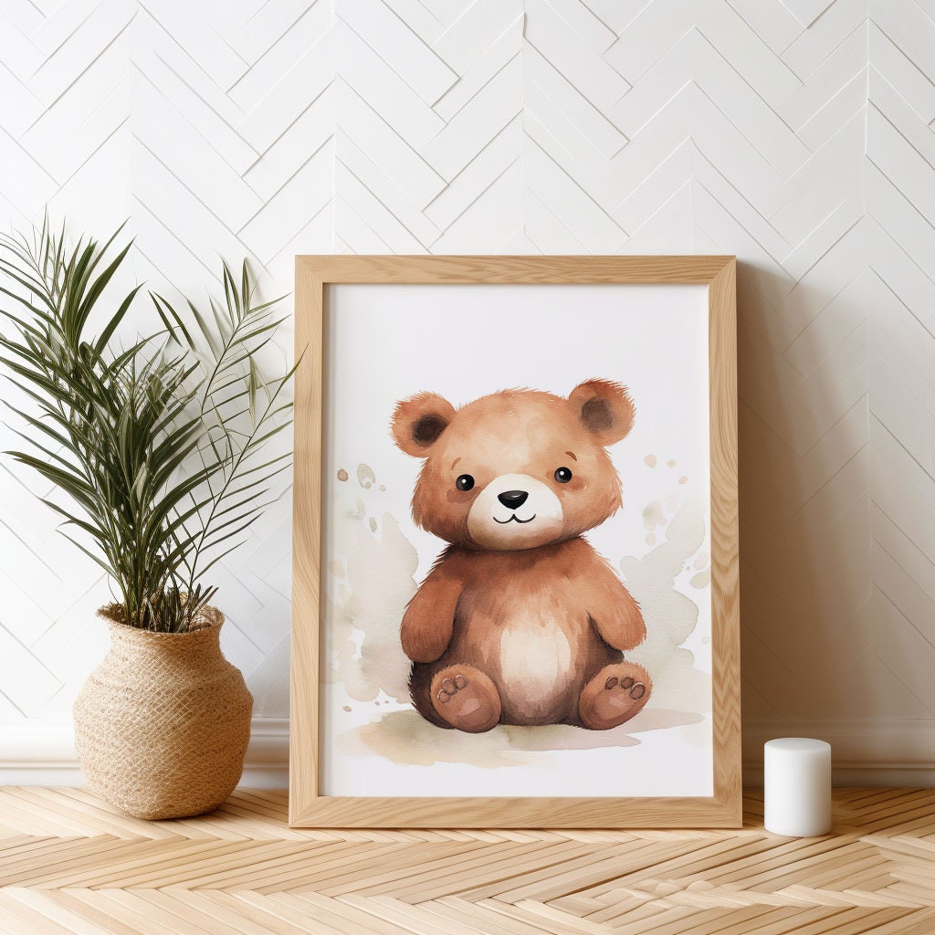 Set of 3 PRINTED Cute Bears Posters, for Baby Nursery or Kids Bedrooms ...
