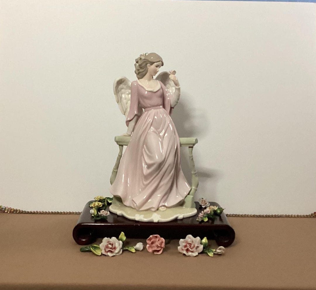 Vintage Pink Angel Figurine, O'well Porcelain Holiday Decor - Etsy
