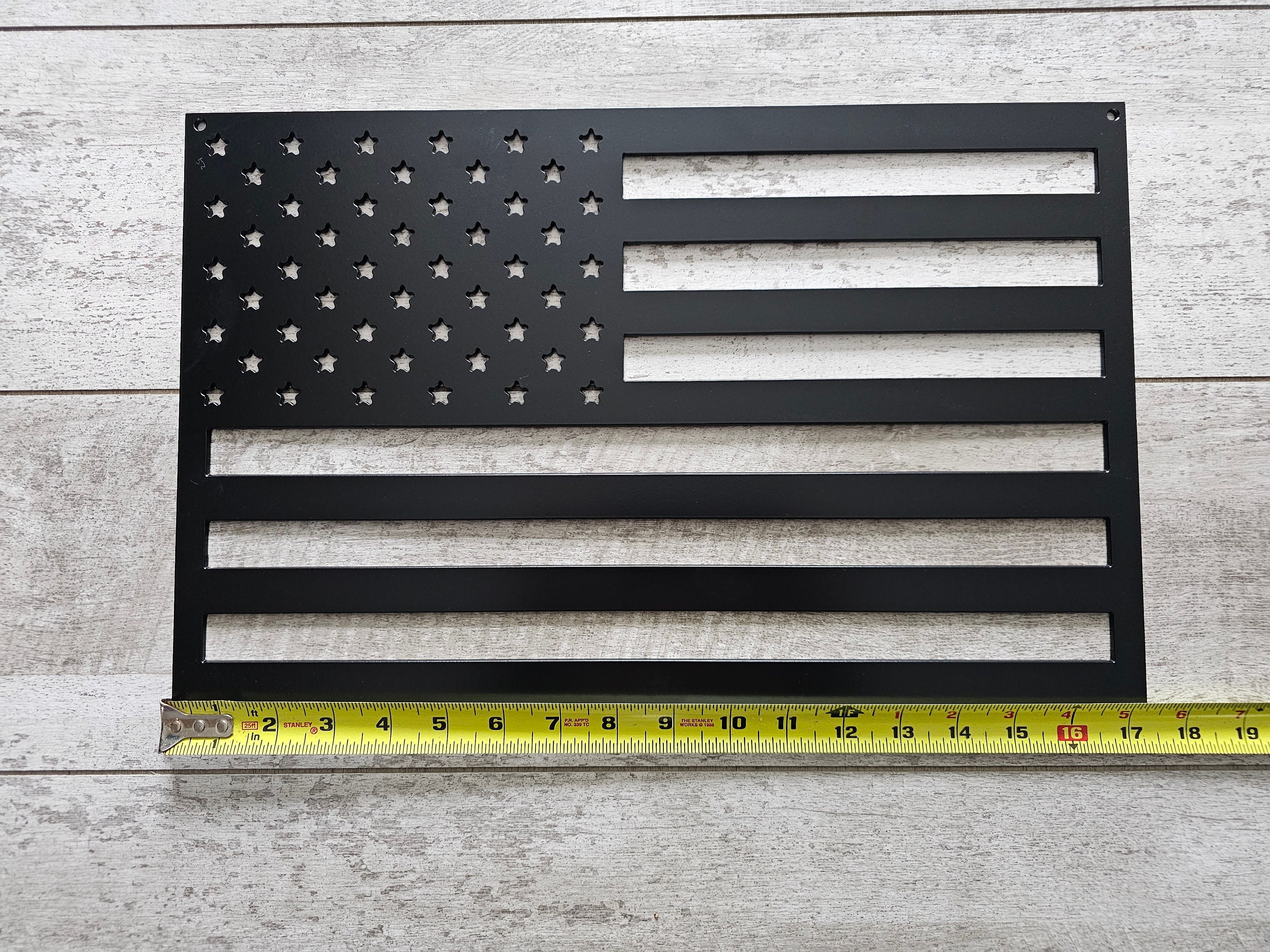 USA Flag Plasma Cut 11g Steel Metal Black Powder-coated - Etsy