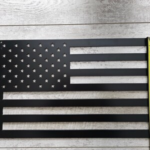 USA Flag Plasma Cut 11g Steel Metal Black Powder-coated - Etsy