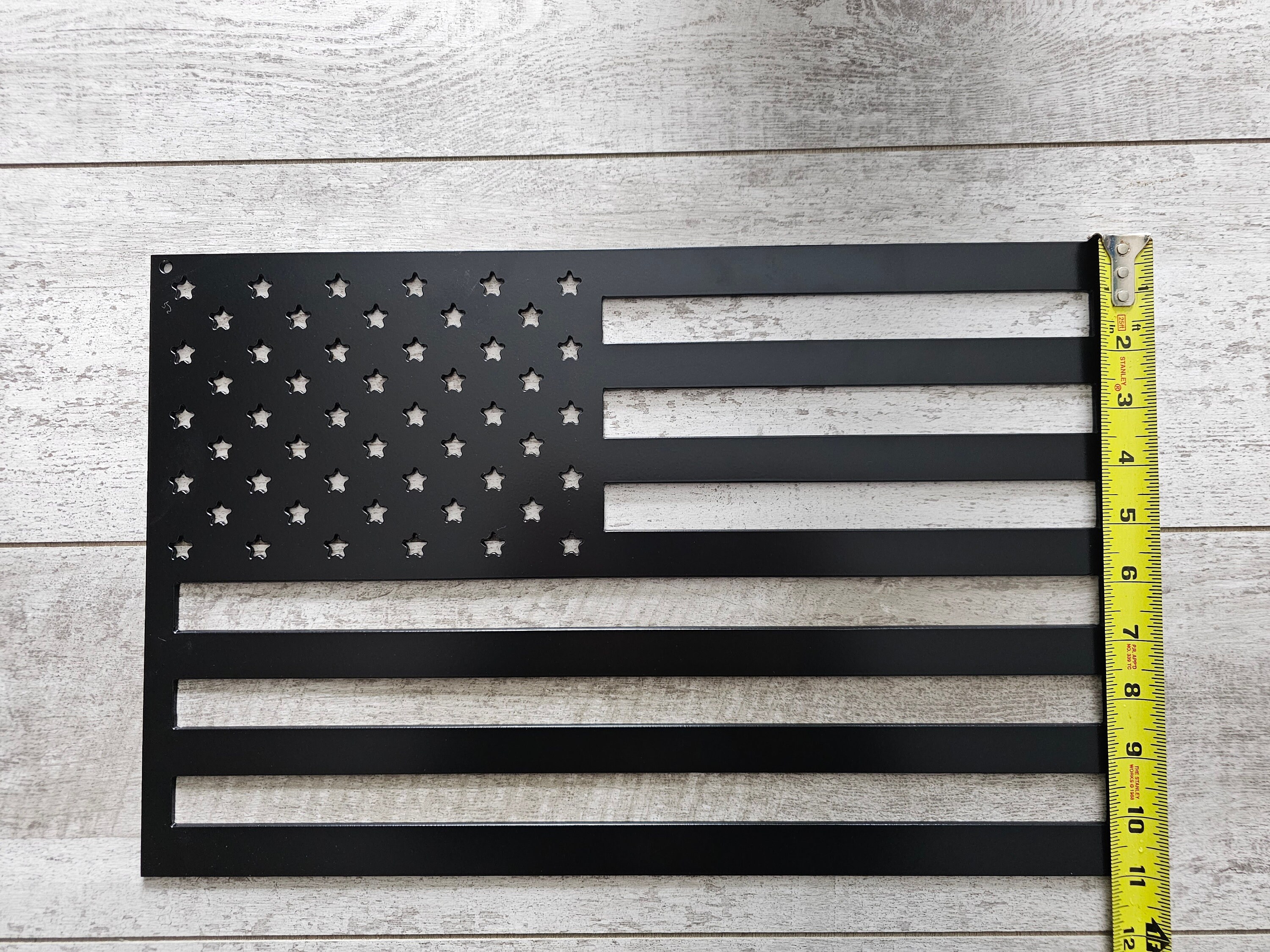 USA Flag Plasma Cut 11g Steel Metal Black Powder-coated - Etsy