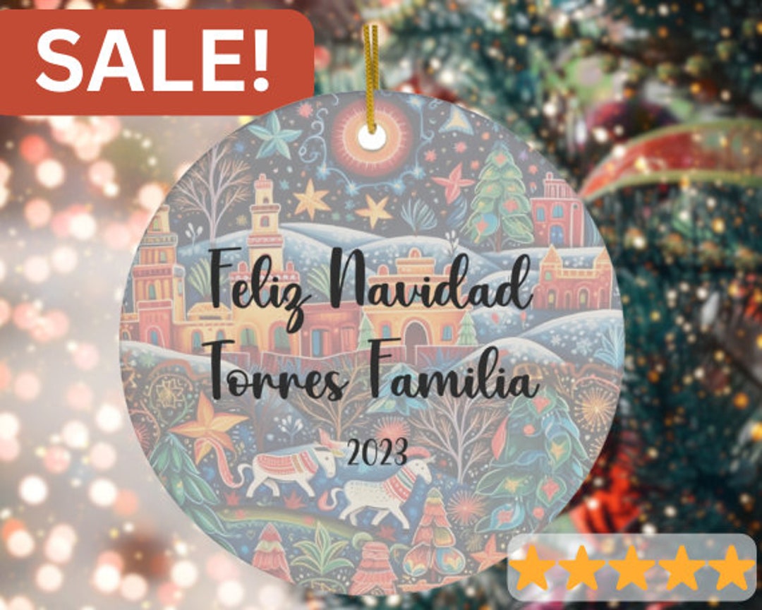 Personalized Feliz Navidad Mexican Art Ornamento Christmas Ornament - Etsy