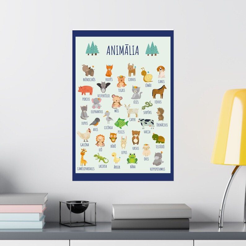 Animals in Latin Poster, Classroom Art, Learning Latin, Ancient Rome ...