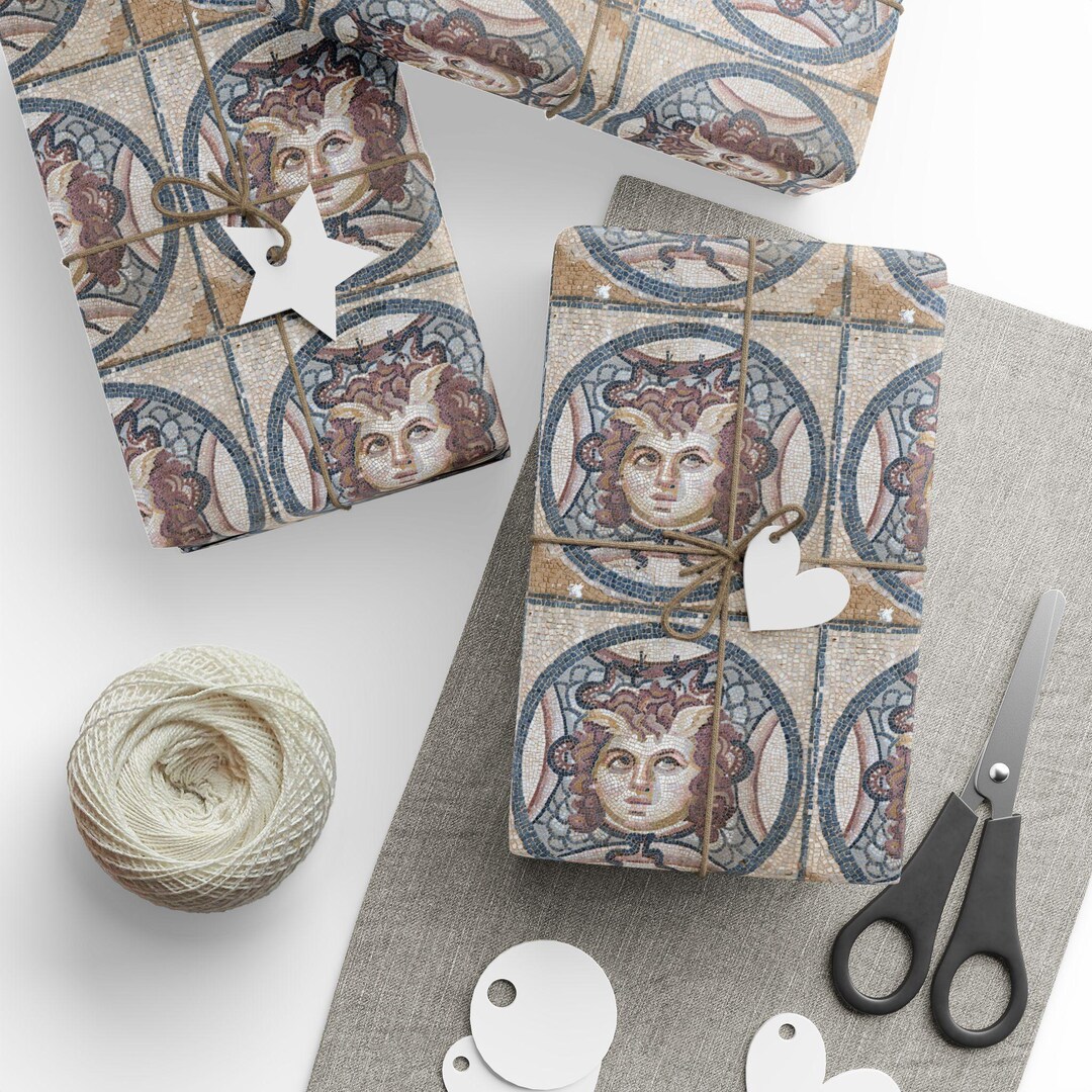 Medusa Mosaic Holiday Wrapping Paper, Christmas Wrapping, Greek ...