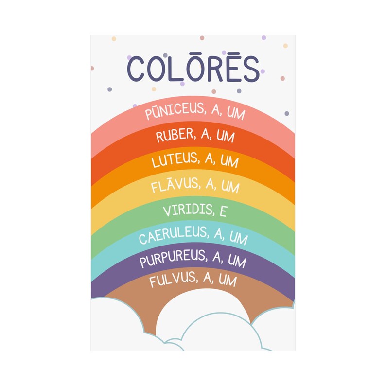 Colors in Latin Poster, Classroom Art, Learning Latin, Ancient Rome ...