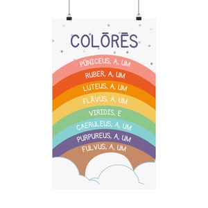 Colors in Latin Poster, Classroom Art, Learning Latin, Ancient Rome ...
