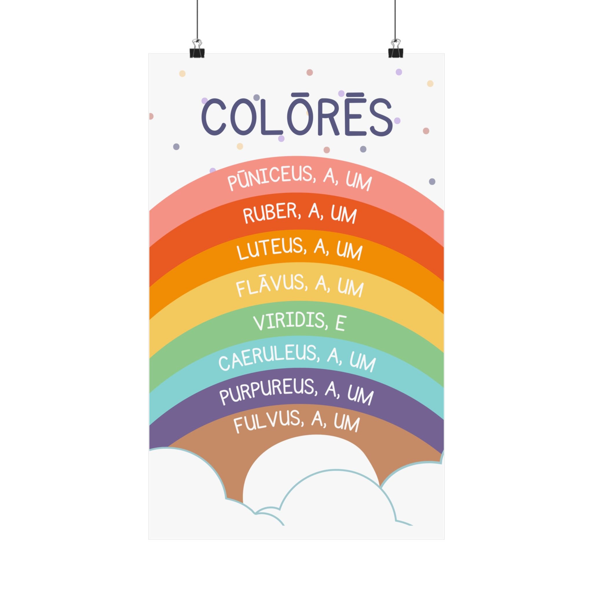 Colors in Latin Poster, Classroom Art, Learning Latin, Ancient Rome ...