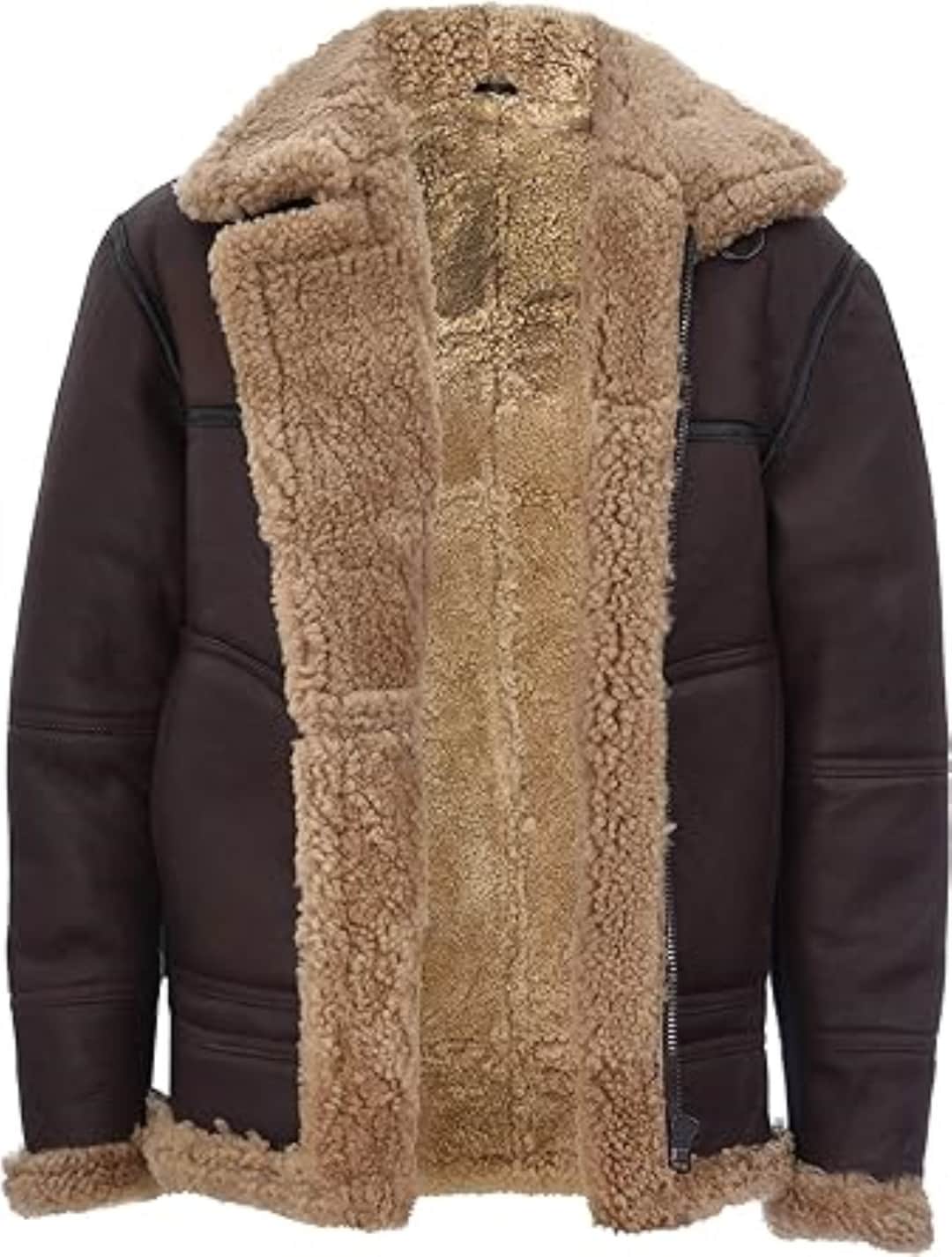 Mens’s Winter B3 WW2 Aviator Fighter Pilots Raf Bomber, Fur Shearling ...