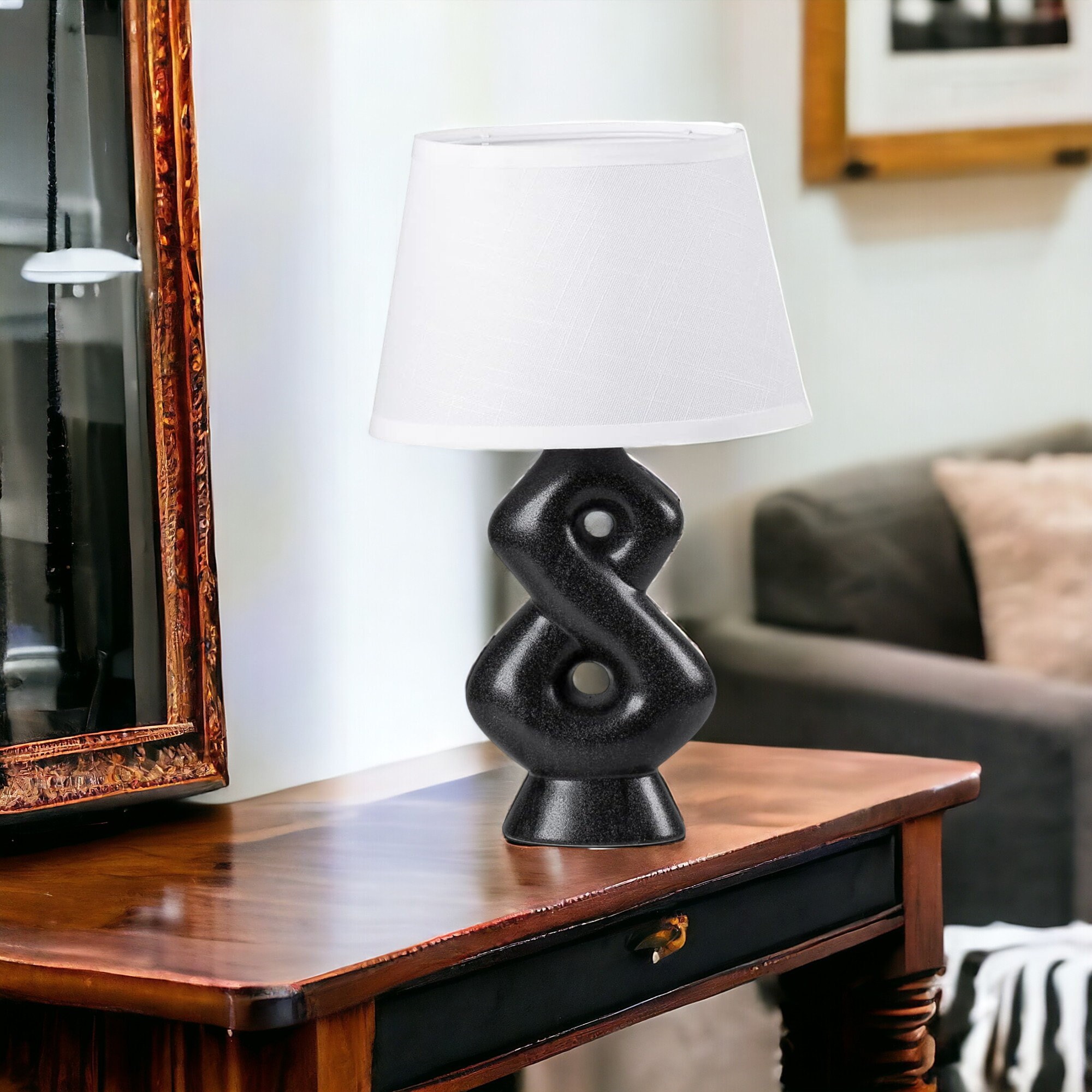 Retro Ceramic Table Lamp With Black Base: A Stylish Nightstand Addition ...