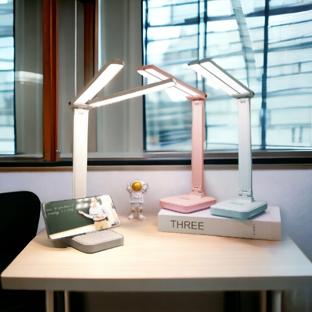 LED Desk Lamp 3 Levels Dimmable Touch Night Light USB Rechargeable Eye ...