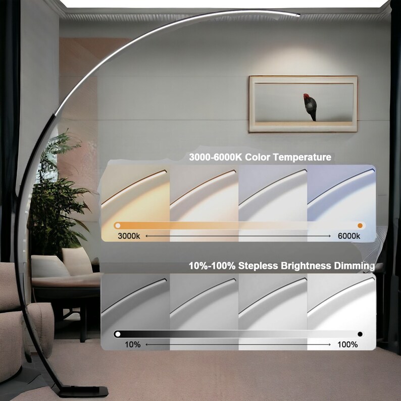 Modern Tall LED Floor Lamp: Providing Ultra Brightness of 2000LM With 3 ...