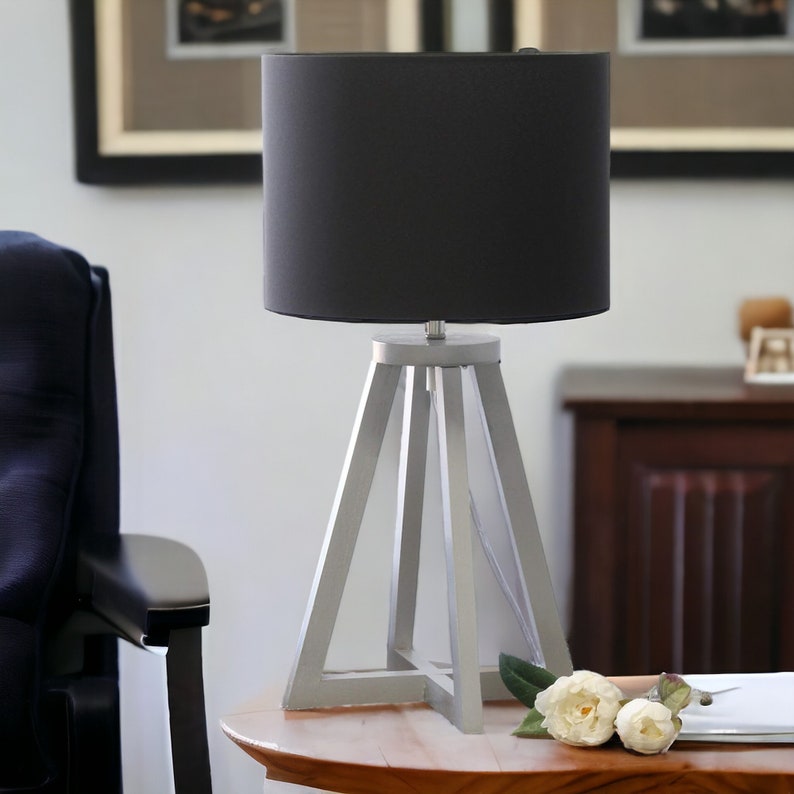 Retro Lamp Triangular Wooden Accent Lamp Natural Triangular Wooden ...