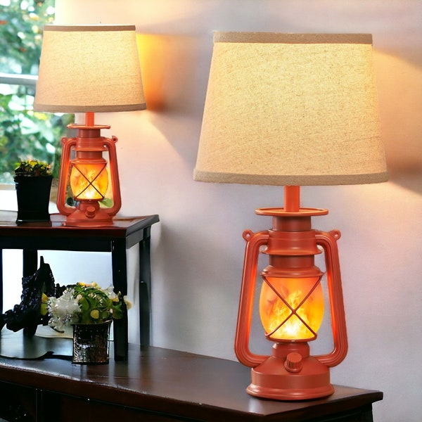 Rustic Table Lamp - Etsy