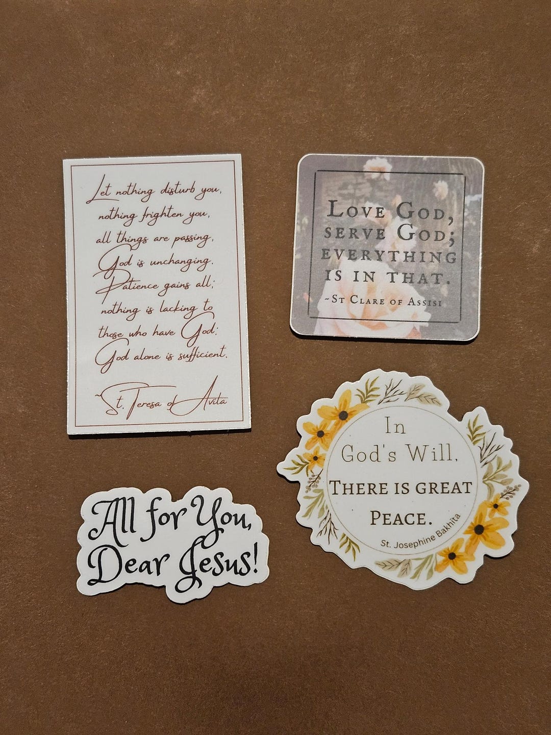 Sticker Bundle: Catholic Vinyl Stickers, Saints Quotes for Peace and ...