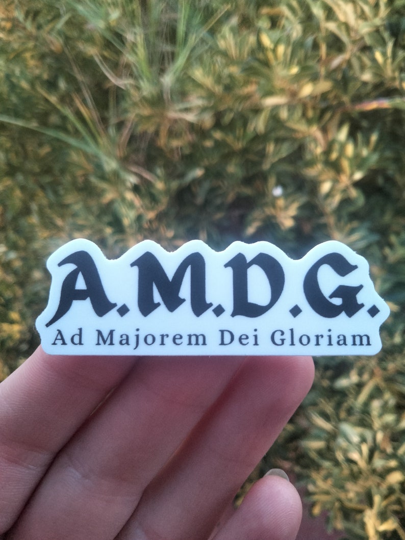 AMDG Catholic Vinyl Sticker: Latin Prayer Decal - Etsy