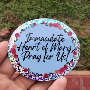 Immaculate Heart of Mary Glitter Sticker Pray More Inspirational ...