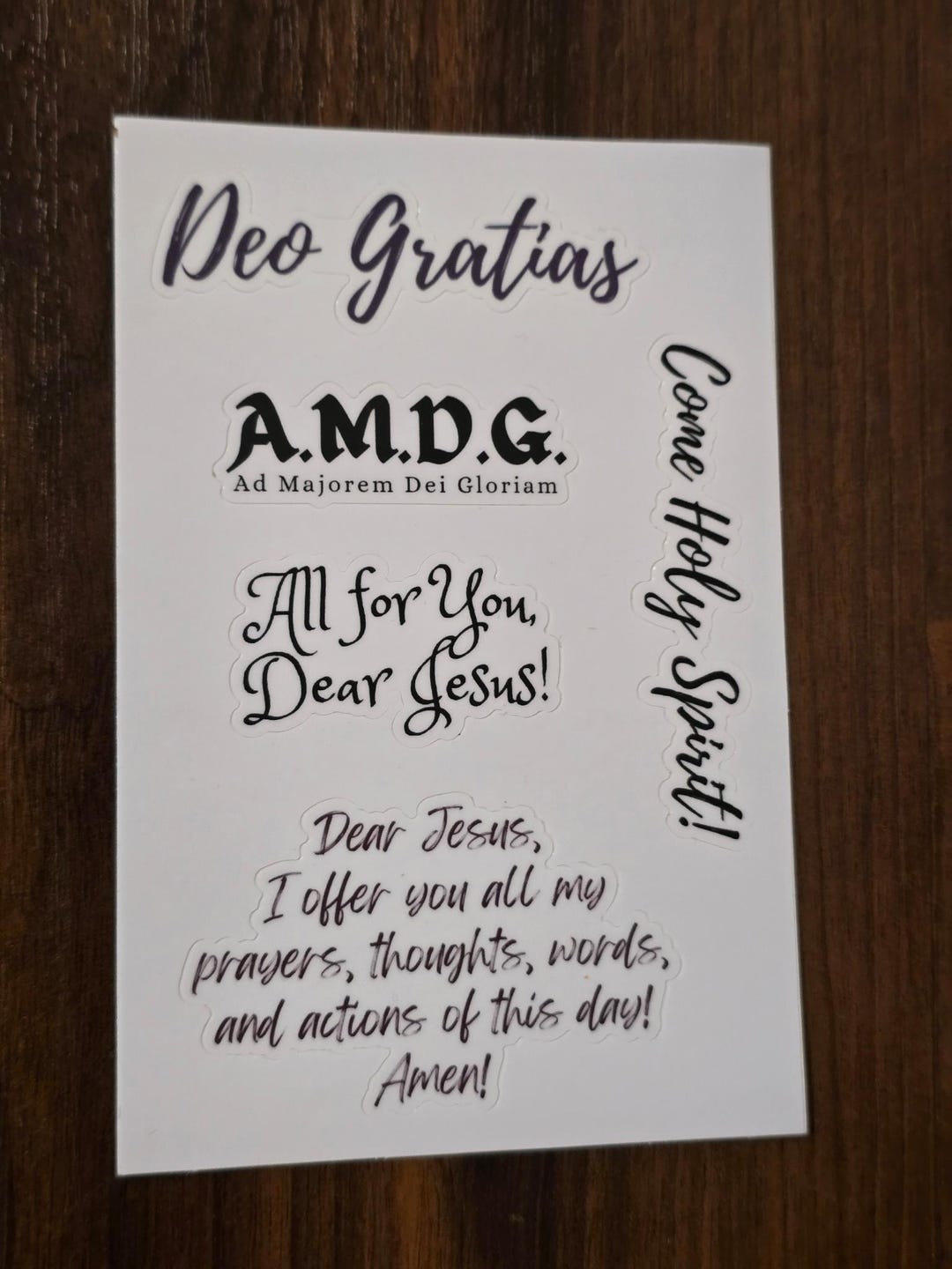 Catholic Prayers Sticker Sheet | 5x Vinyl Stickers| CLEARANCE 50% off ...