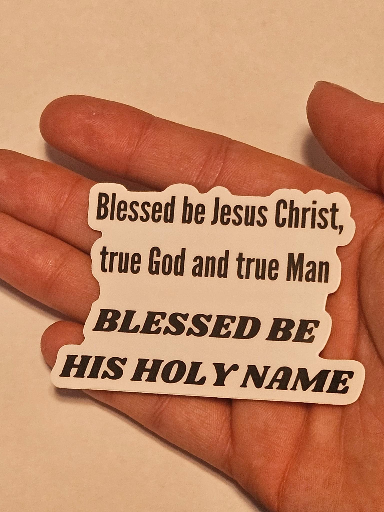 Holy Name of Jesus Prayer Sticker: Catholic Devotional Vinyl Decal - Etsy