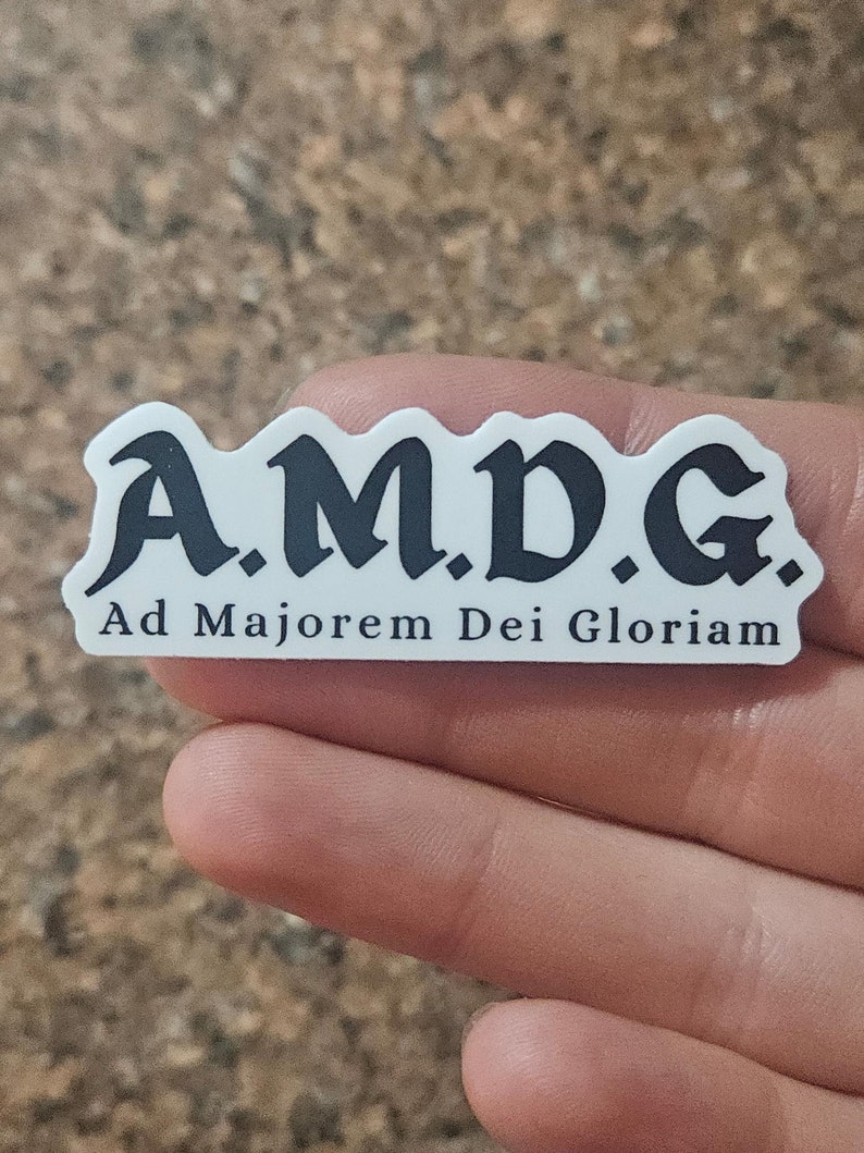 AMDG Catholic Vinyl Sticker: Latin Prayer Decal - Etsy