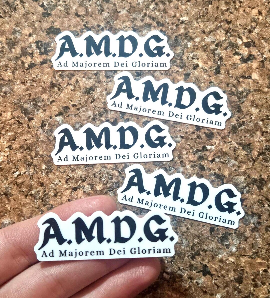 AMDG Catholic Vinyl Stickers: Latin Prayer Decals - 5-pack - Etsy