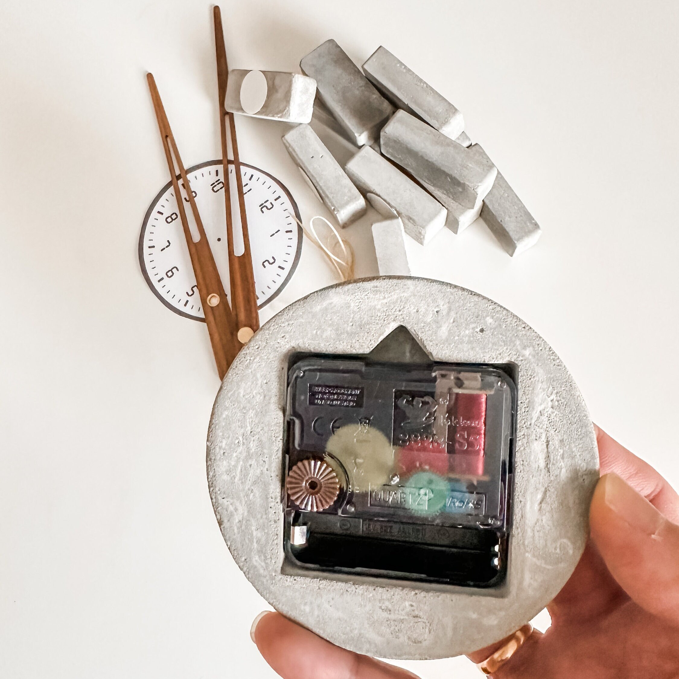 Modern-inspired Cement Clock, Large Wall Clock, Home Decor, DIY Clock ...