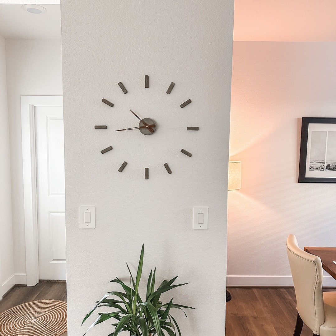 Modern-inspired Cement Clock, Large Wall Clock, Home Decor, DIY Clock ...